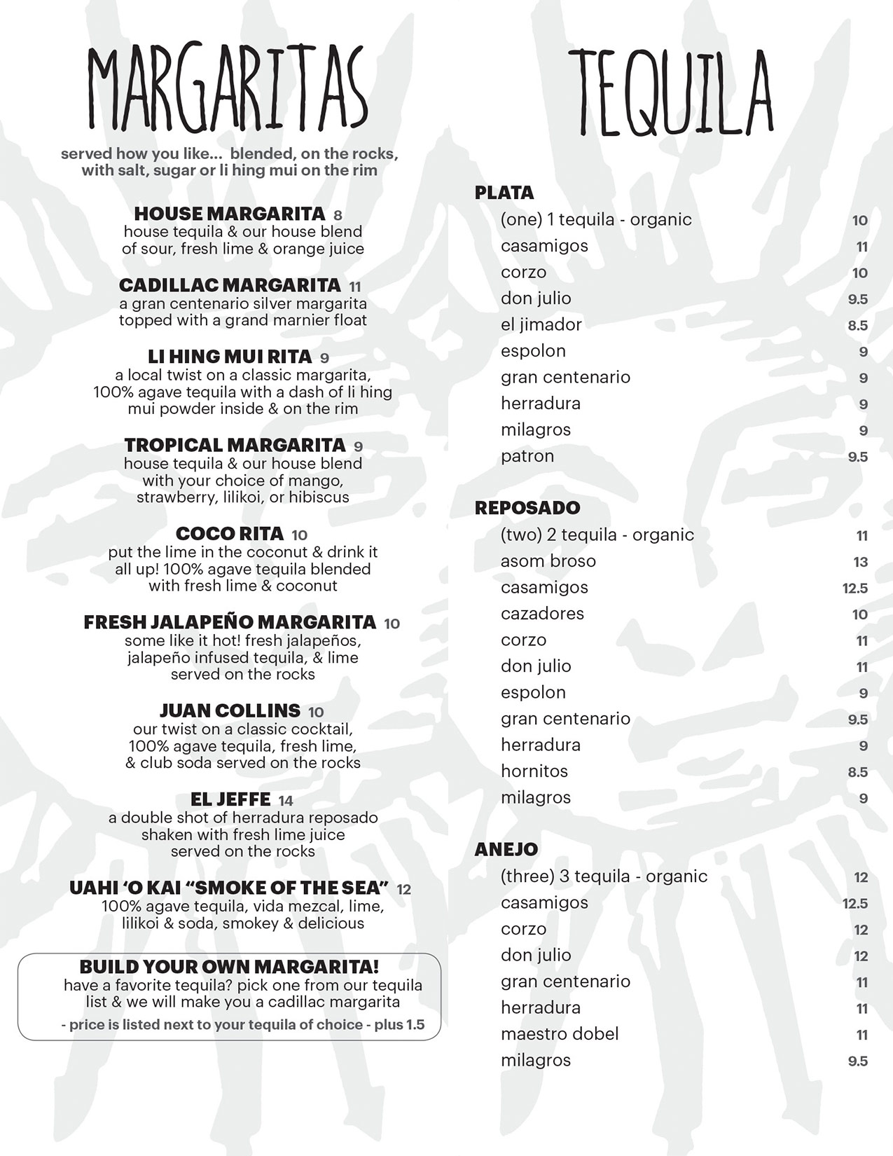 Drink Menu | Milagros Food Company